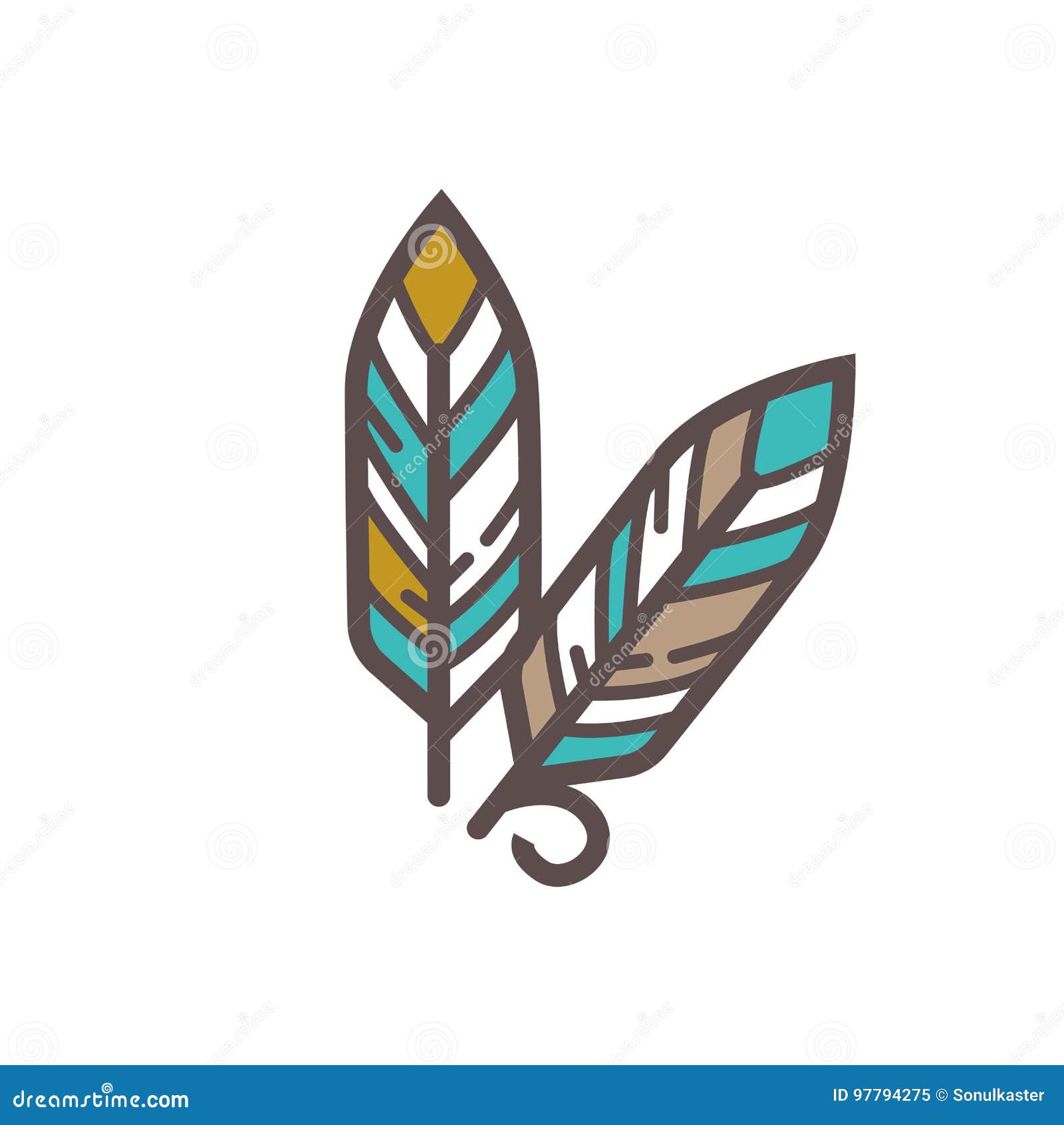 Traditional Indian Feathers Stock Vector - Illustration of american ...