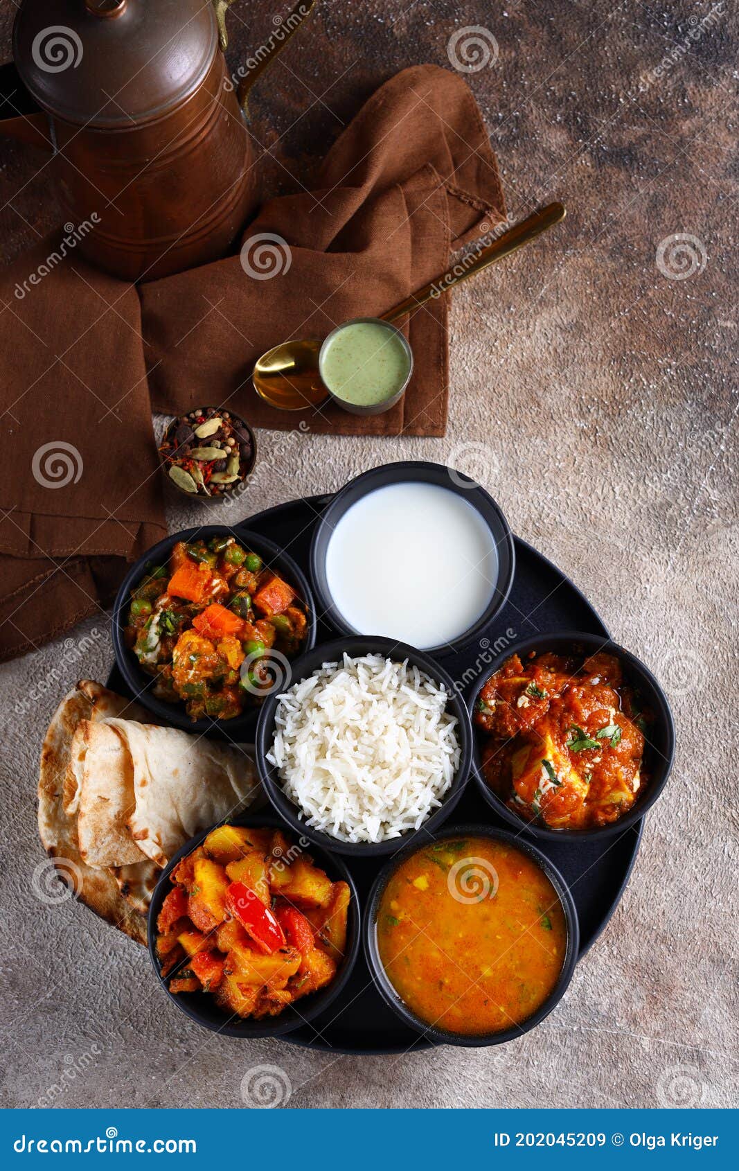 Indian Food Vegetable Thali Stock Image - Image of arabic, india: 202045209