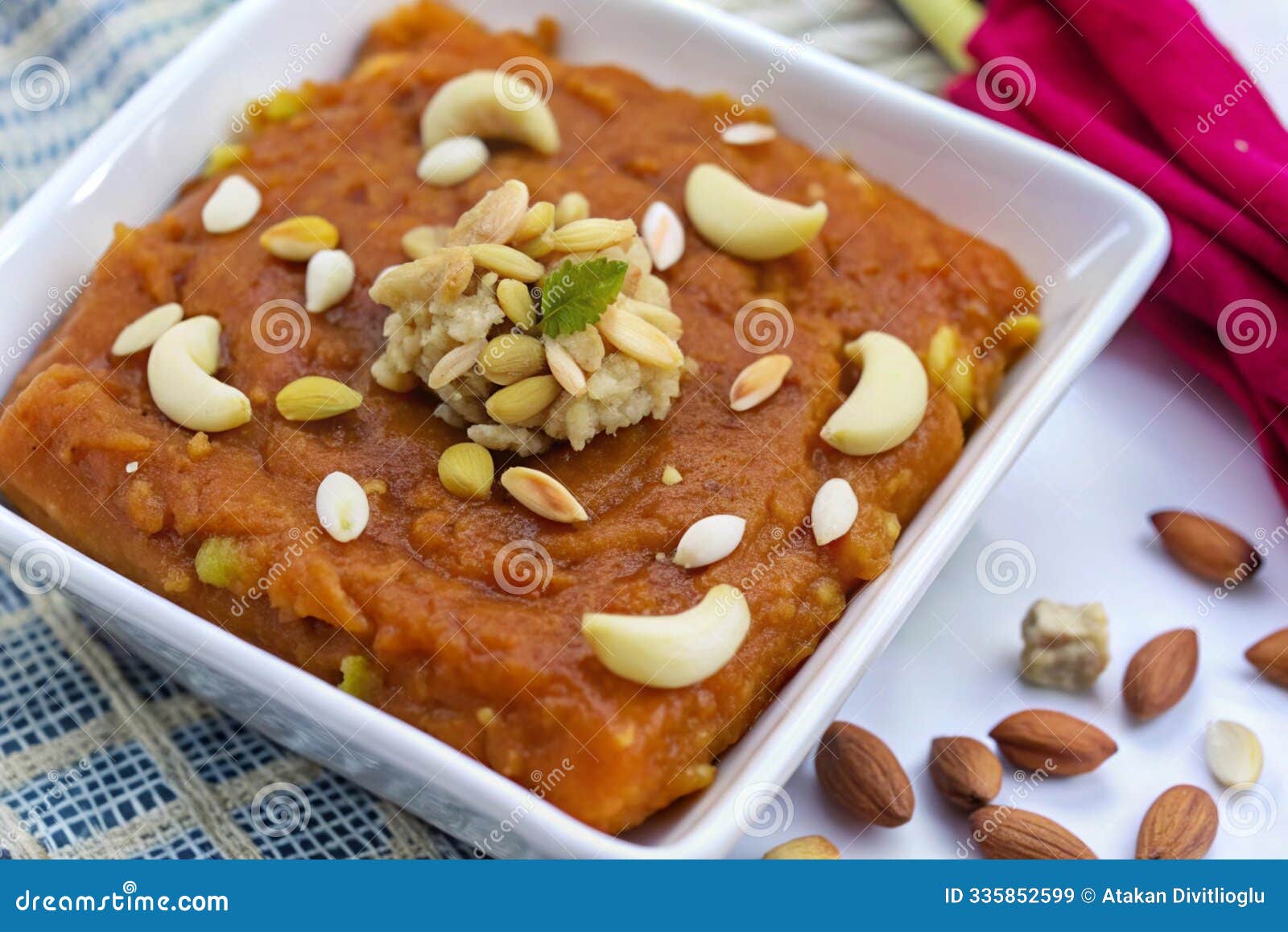 Traditional Indian Halwa Dessert Garnished with Nuts Stock Image ...