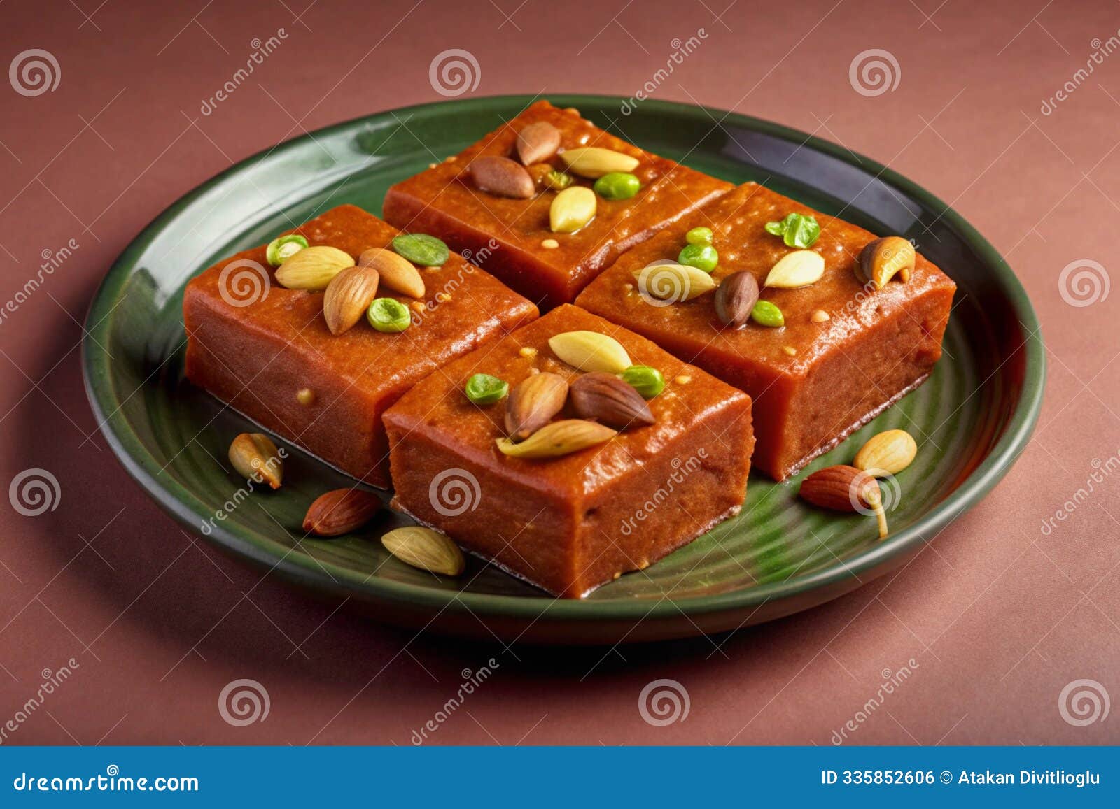 Traditional Indian Halwa Dessert Garnished with Nuts Stock Photo ...