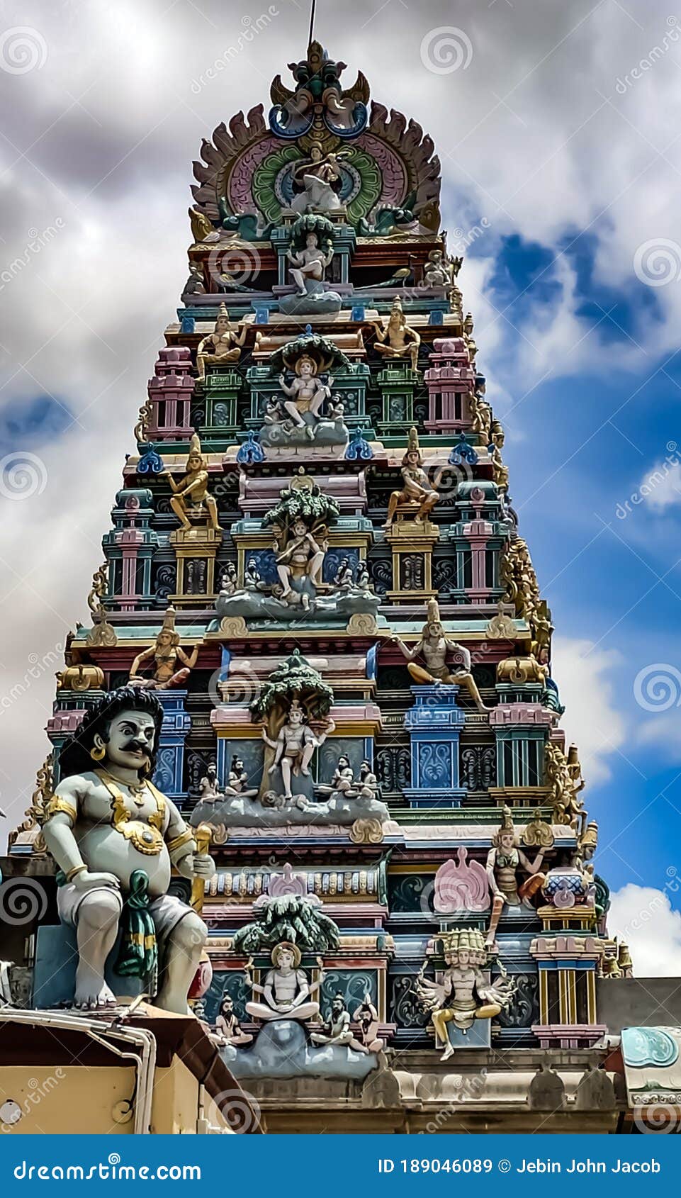 Traditional Indian Temple at the Top of the Hill Stock Image - Image of ...
