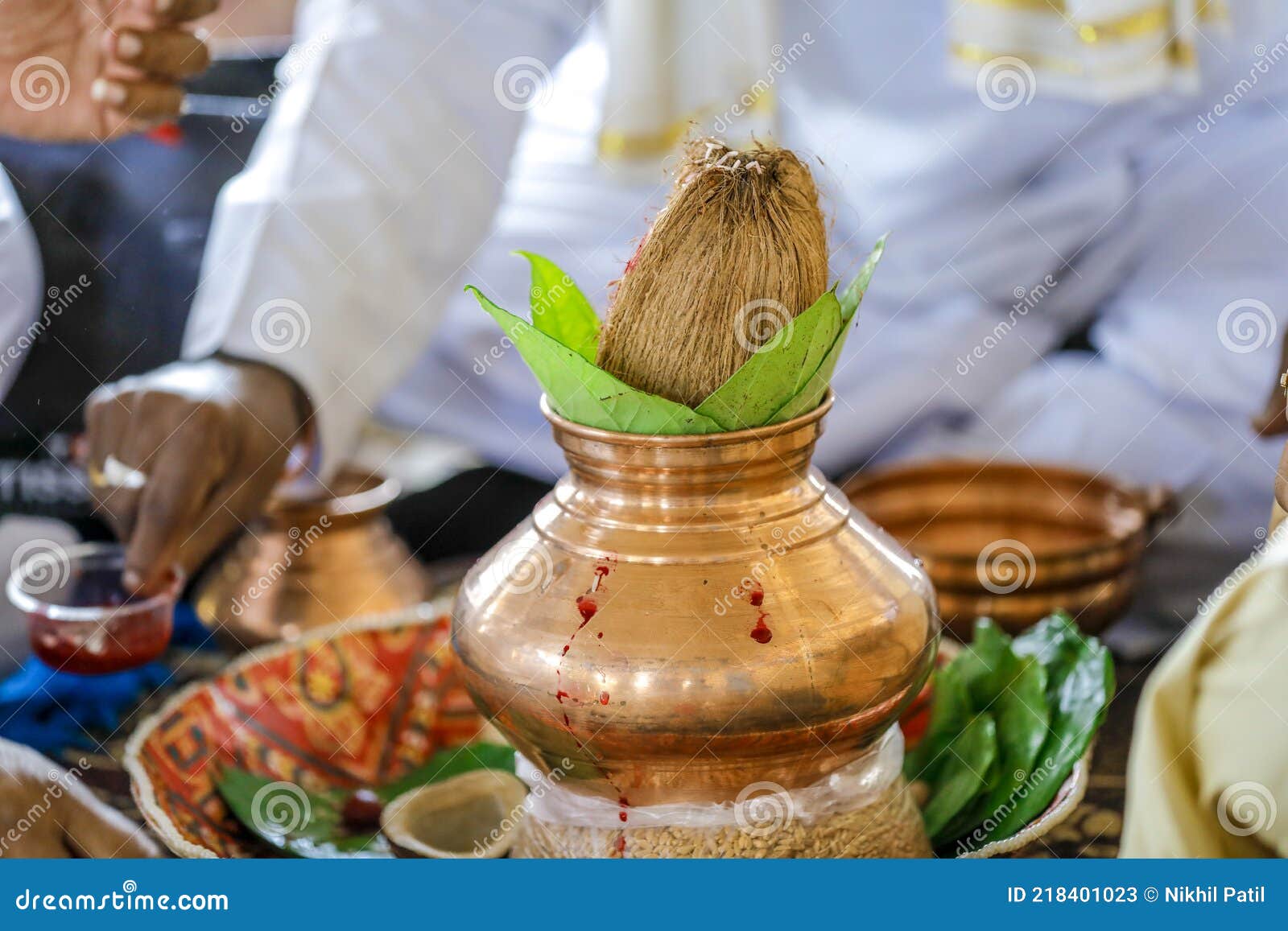 Traditional Kalash Also Know As Kalasam Made With Brass Pot Royalty ...