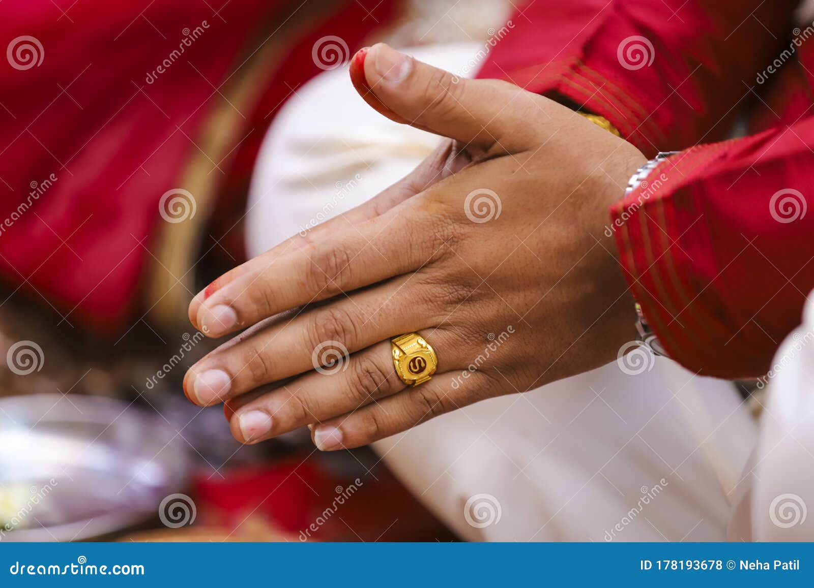 Traditional Indian Wedding Ceremony, Groom Hand Stock Photo - Image of ...