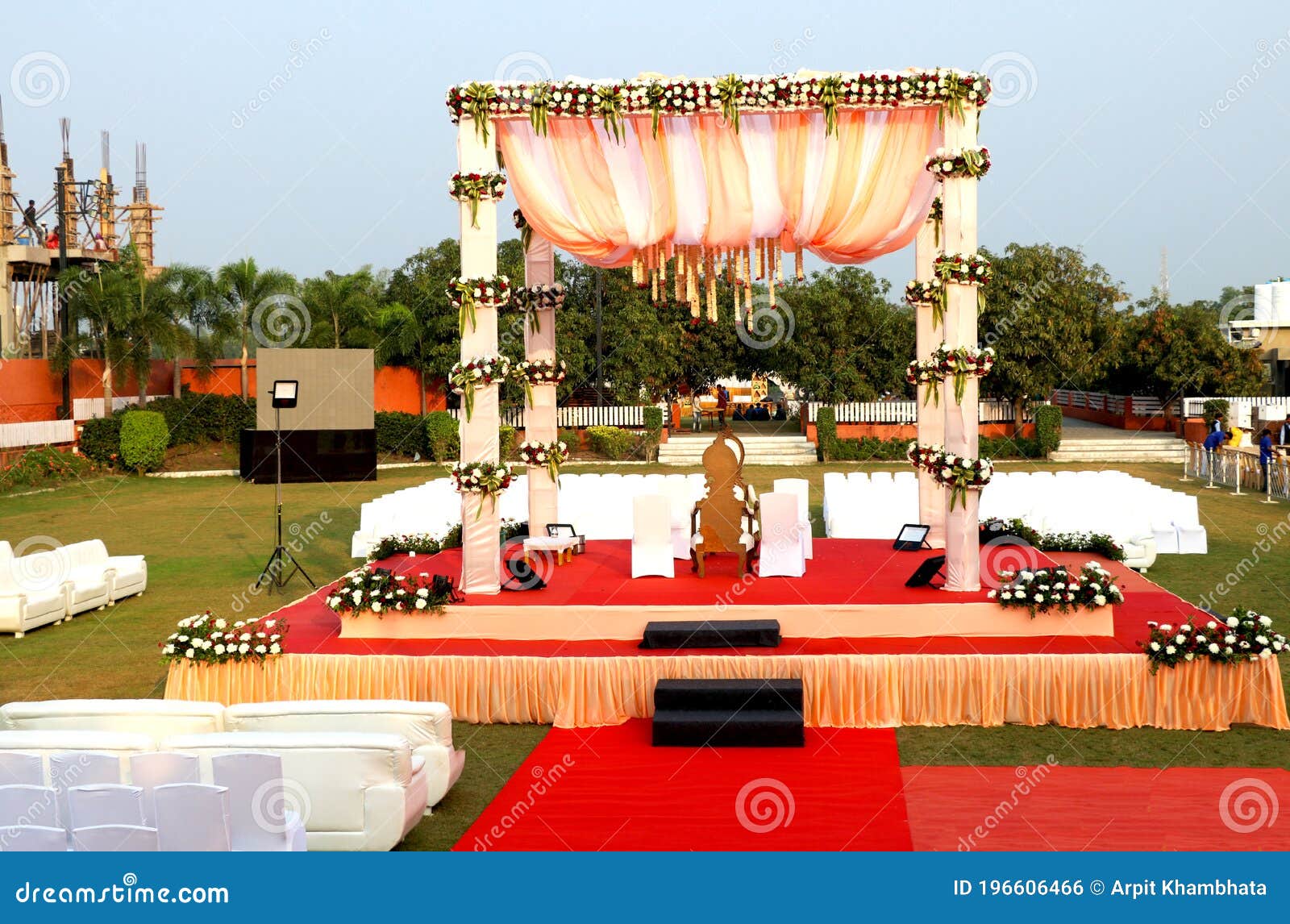 Traditional Indian Wedding Stage Editorial Photo - Image of cityscape ...