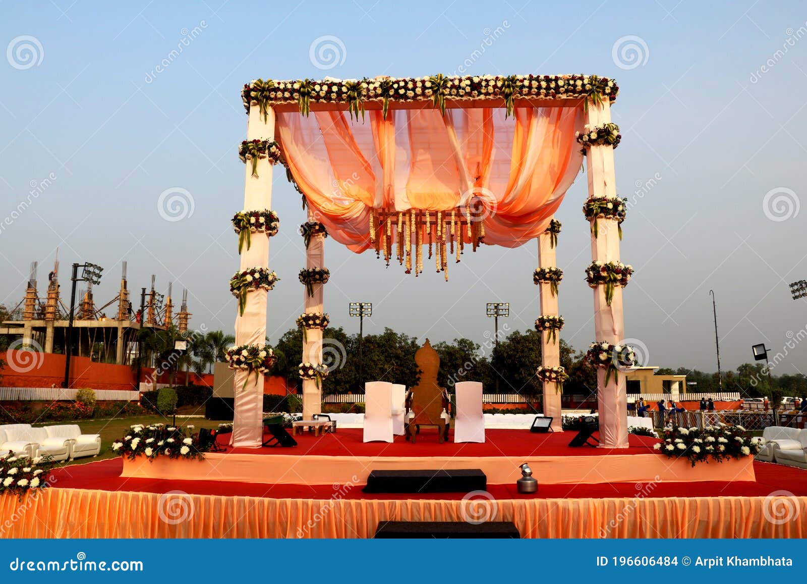 Traditional Indian Wedding Stage Editorial Stock Image - Image of ...