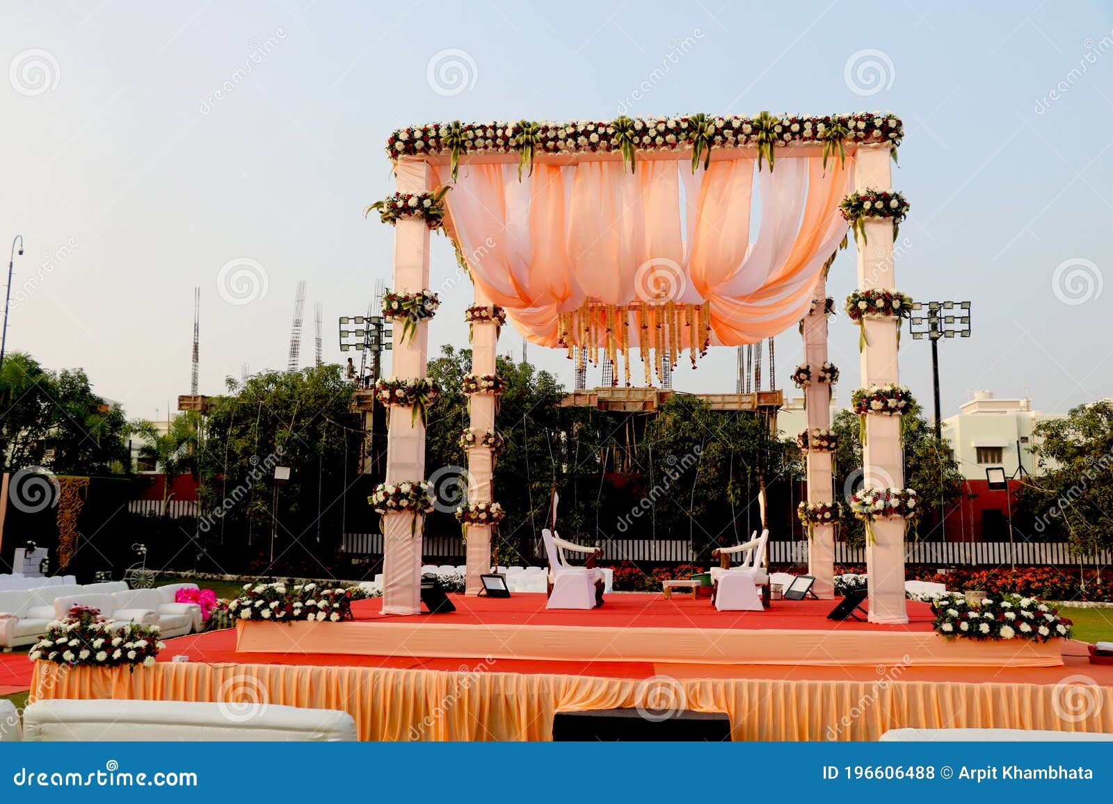 Traditional Indian Wedding Stage Editorial Stock Photo - Image of ...