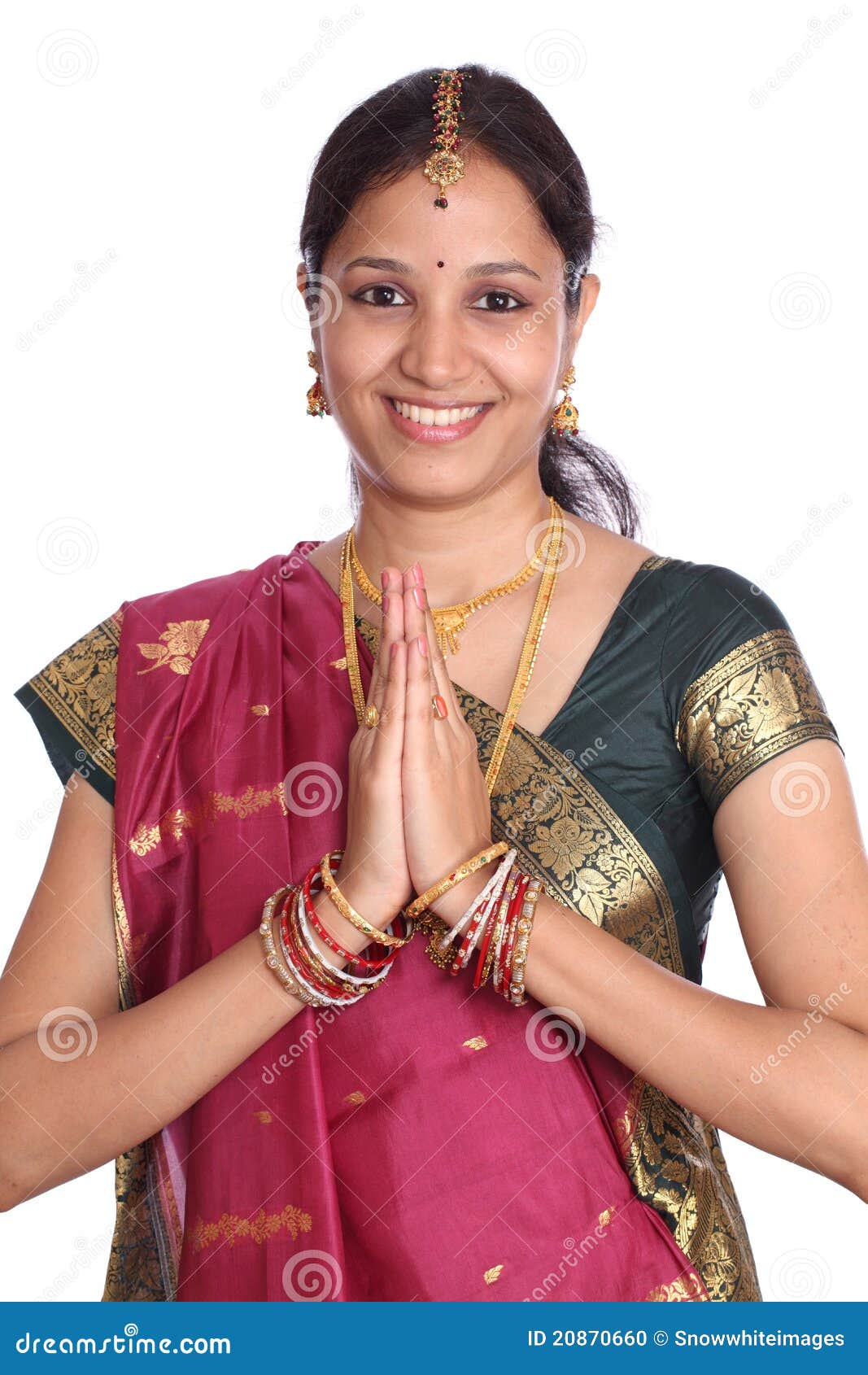 Traditional Indian woman stock photo. Image of namasthe - 20870660