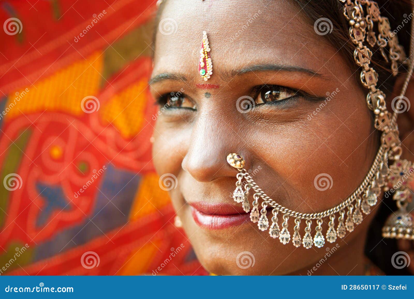 Traditional Indian Woman Closeup Stock Image - Image of adult, beauty ...