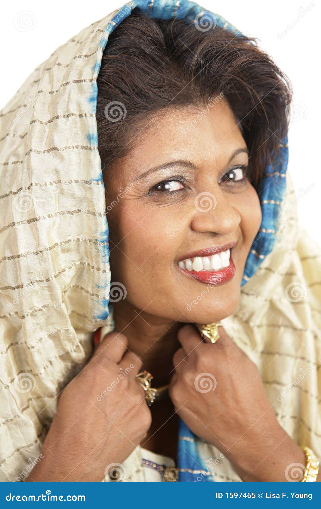 Traditional Indian Woman Portrait Stock Image - Image of gold, clothing ...