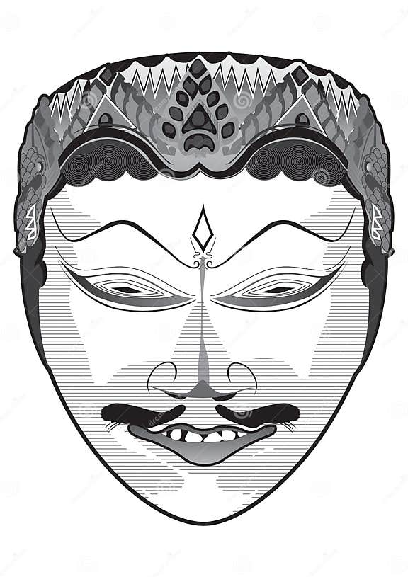 Traditional Indonesian Mask in Vector Stock Illustration - Illustration ...
