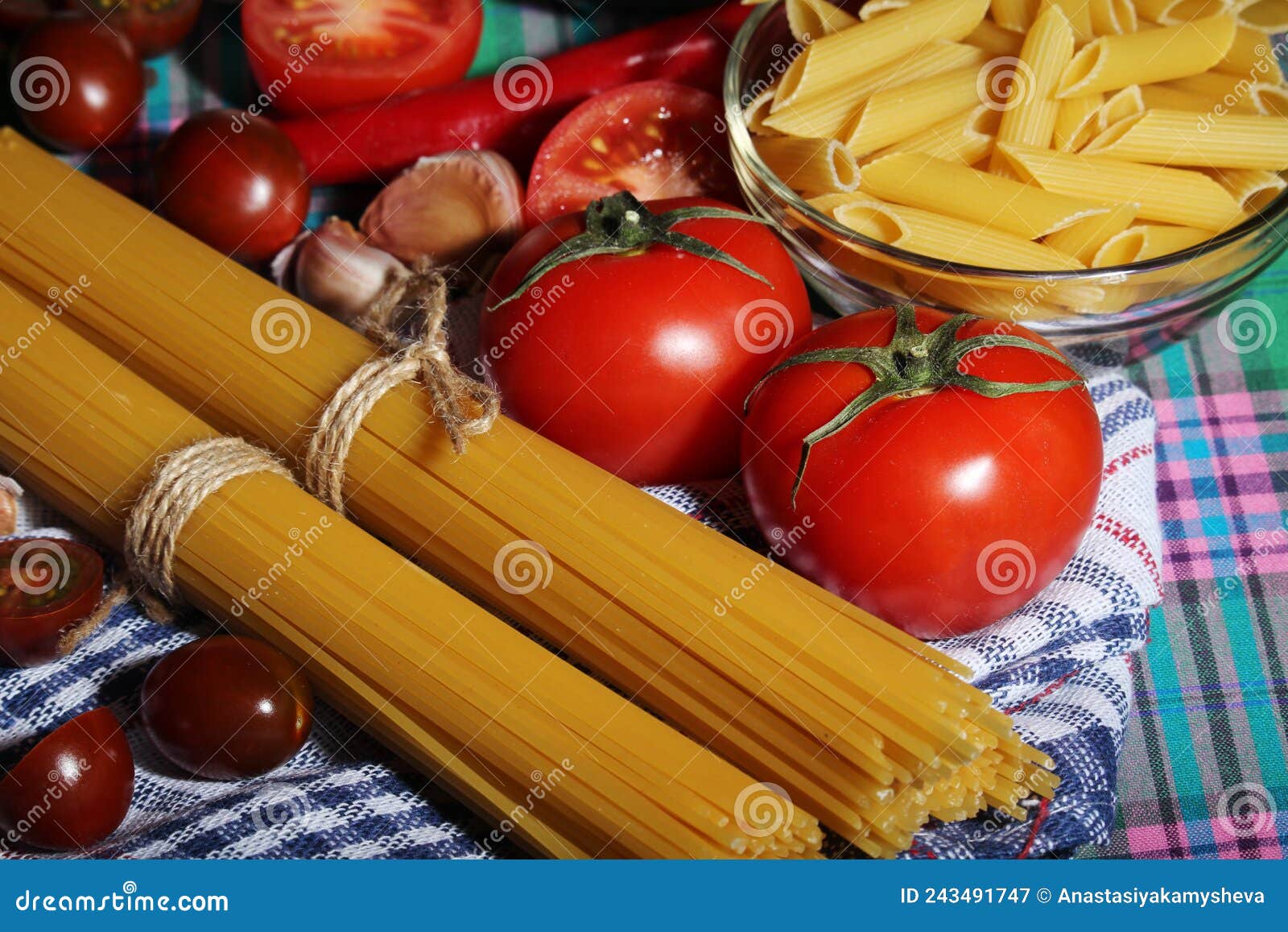 Ingredients for Traditional Italian Pasta Stock Image - Image of ...