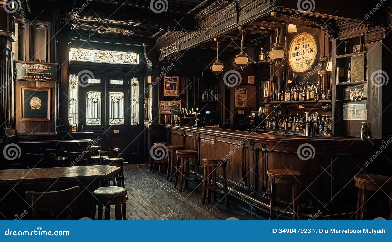 Traditional Irish Pub Interior Stock Image - Image of drinks ...