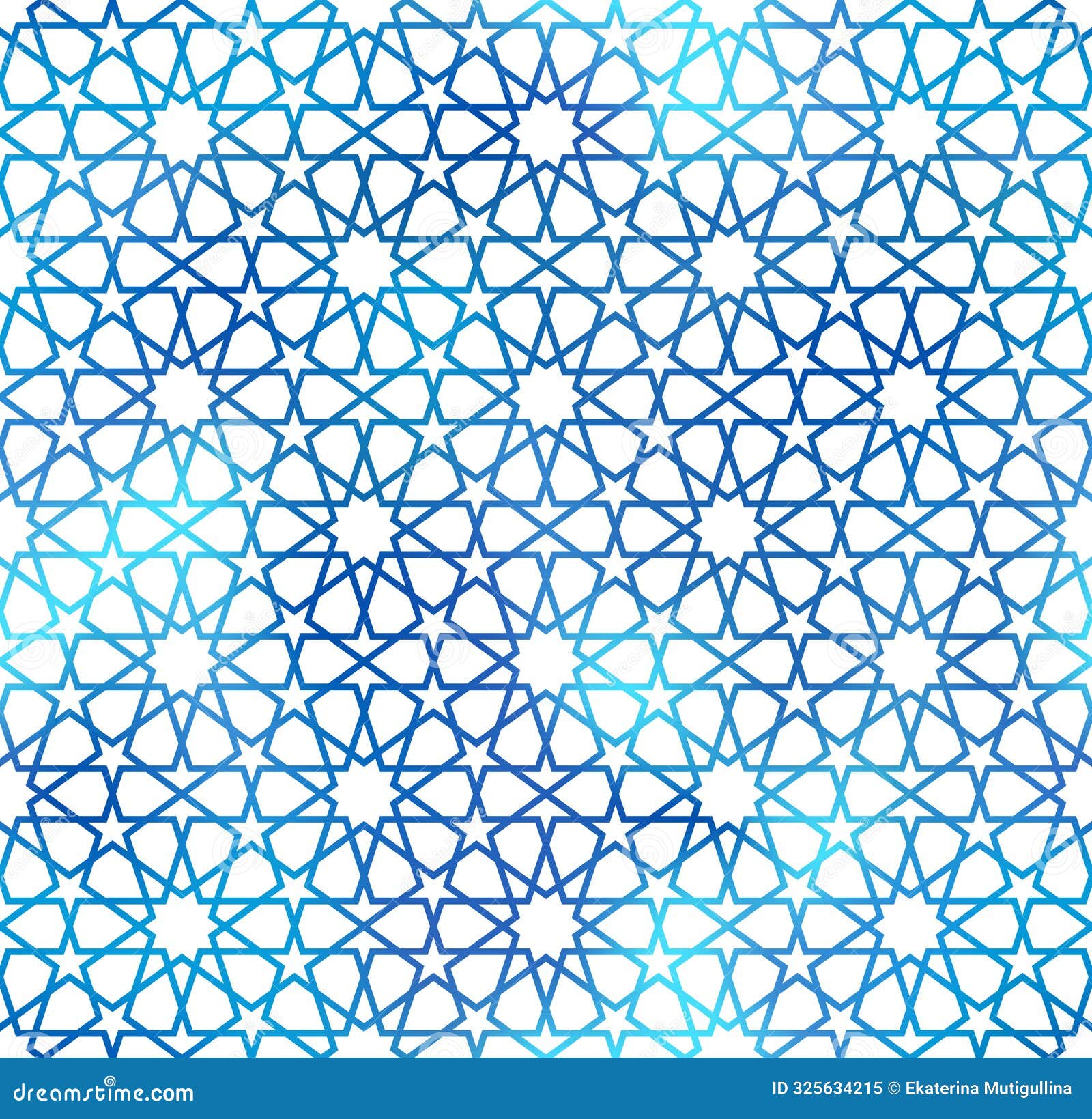 Traditional Islamic Seamless Pattern. Shiny Blue and White Turkish ...