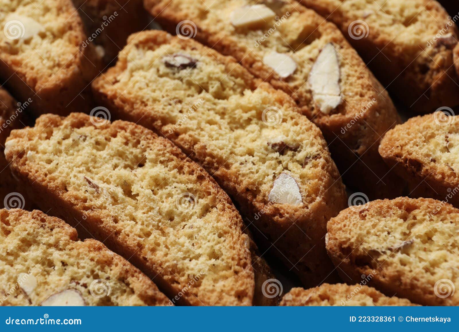 Traditional Italian Almond Biscuits Cantucci, Closeup Stock Image ...