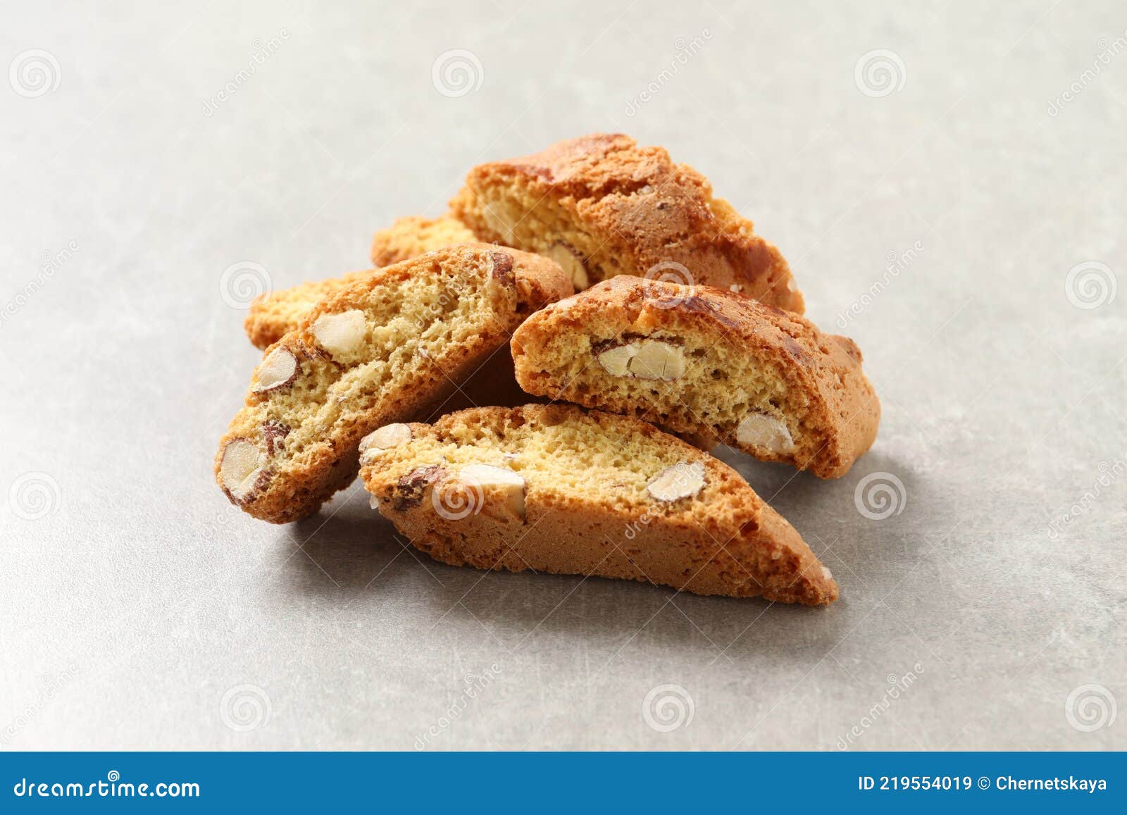 Traditional Italian Almond Biscuits Cantucci on Light Table Stock Image ...