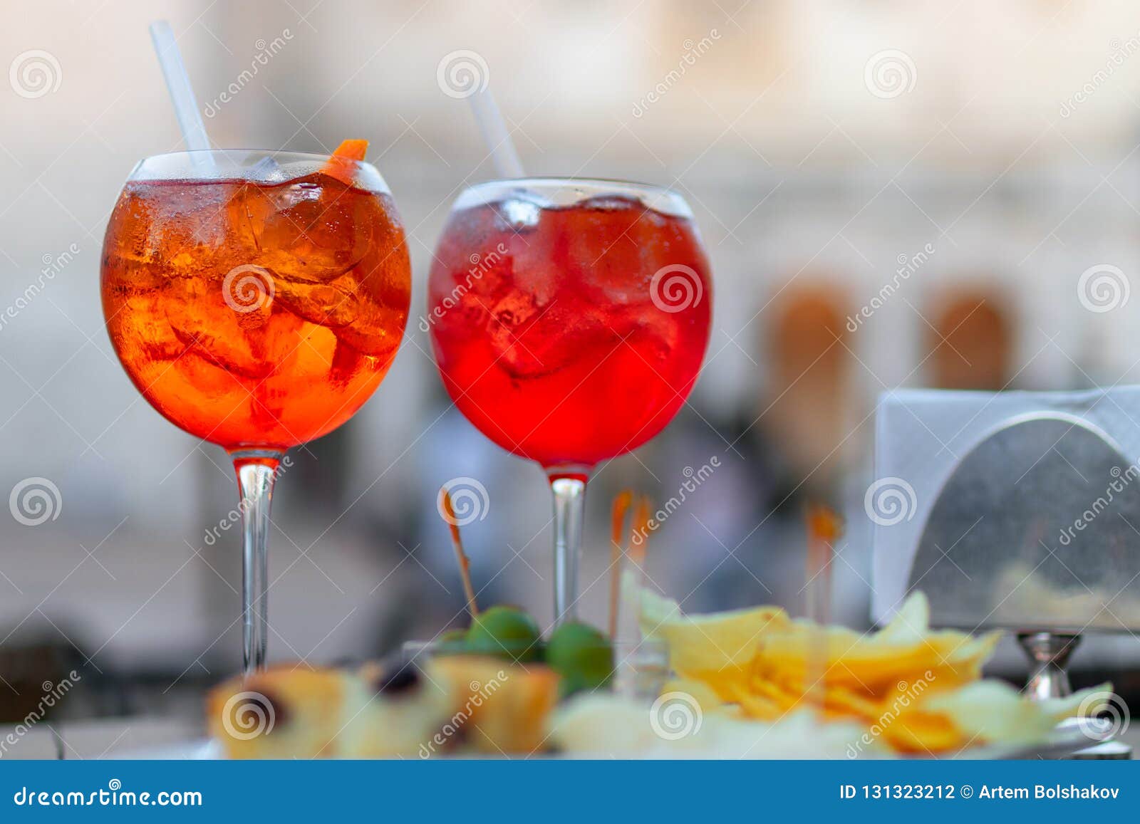 Traditional Italian Aperitif with Appetizers Stock Photo - Image of ...