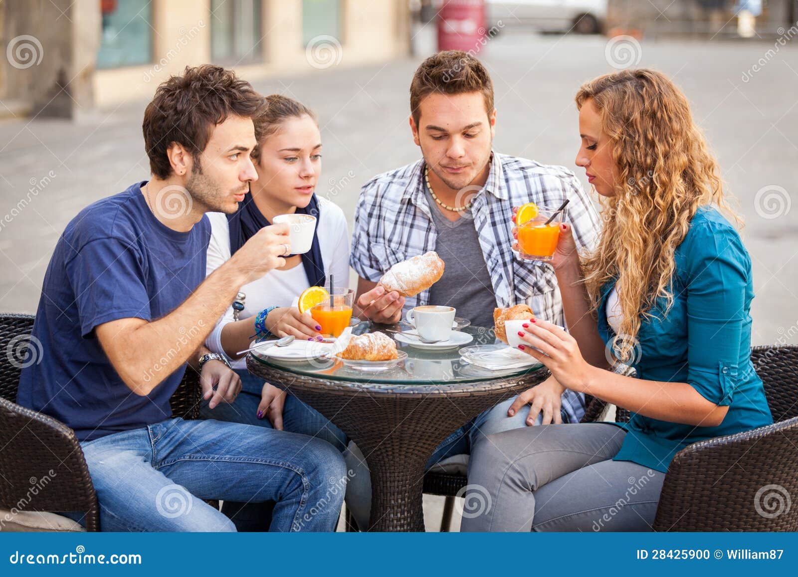 Traditional Italian Breakfast Stock Photo - Image of laugh, casual ...