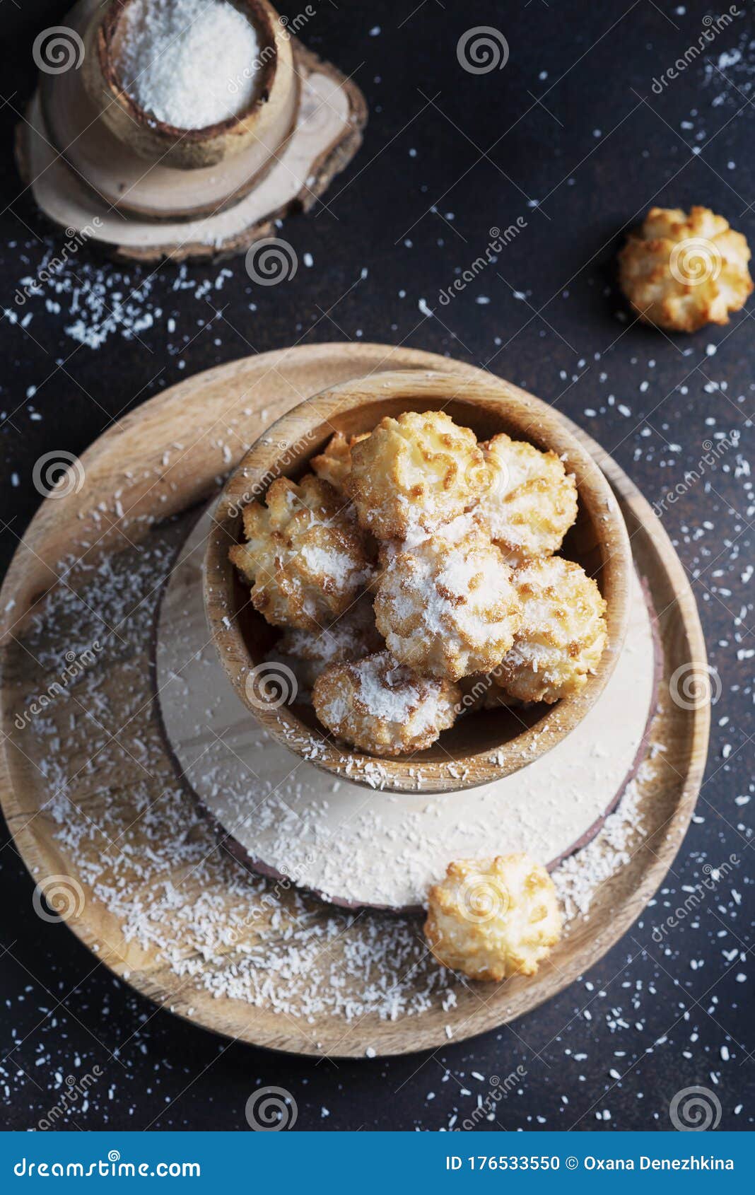 Traditional Italian Cookies with Coconut Stock Photo - Image of closeup ...