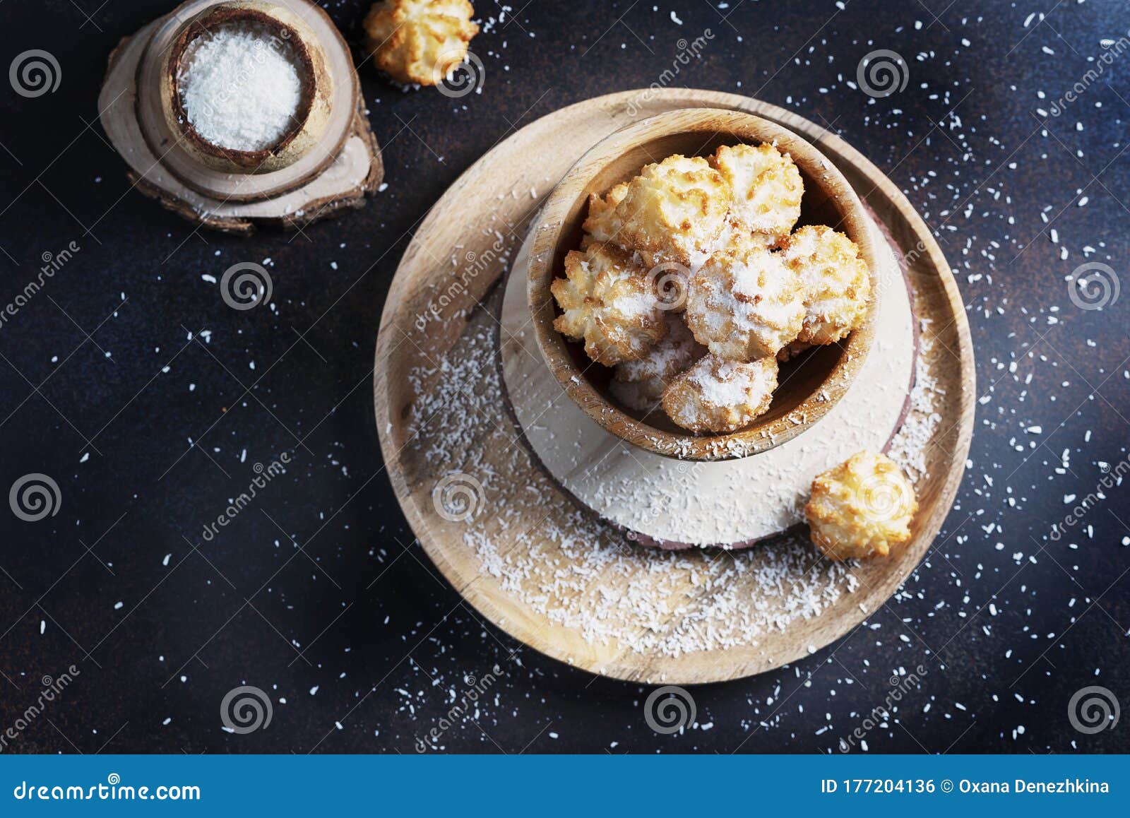 Traditional Italian Cookies with Coconut Stock Photo - Image of golden ...