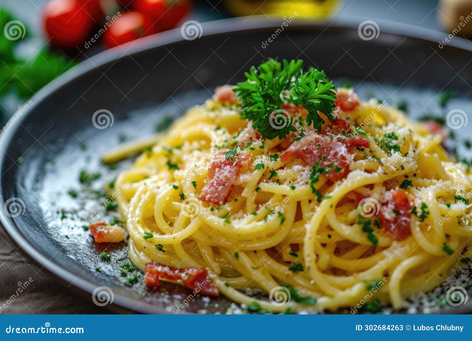 Traditional Italian Dish Spaghetti Carbonara Stock Illustration ...