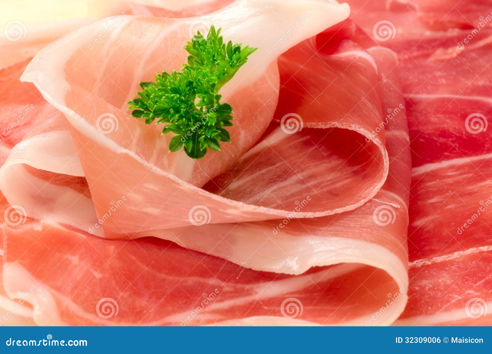 Traditional Italian ham. stock photo. Image of decoration - 32309006