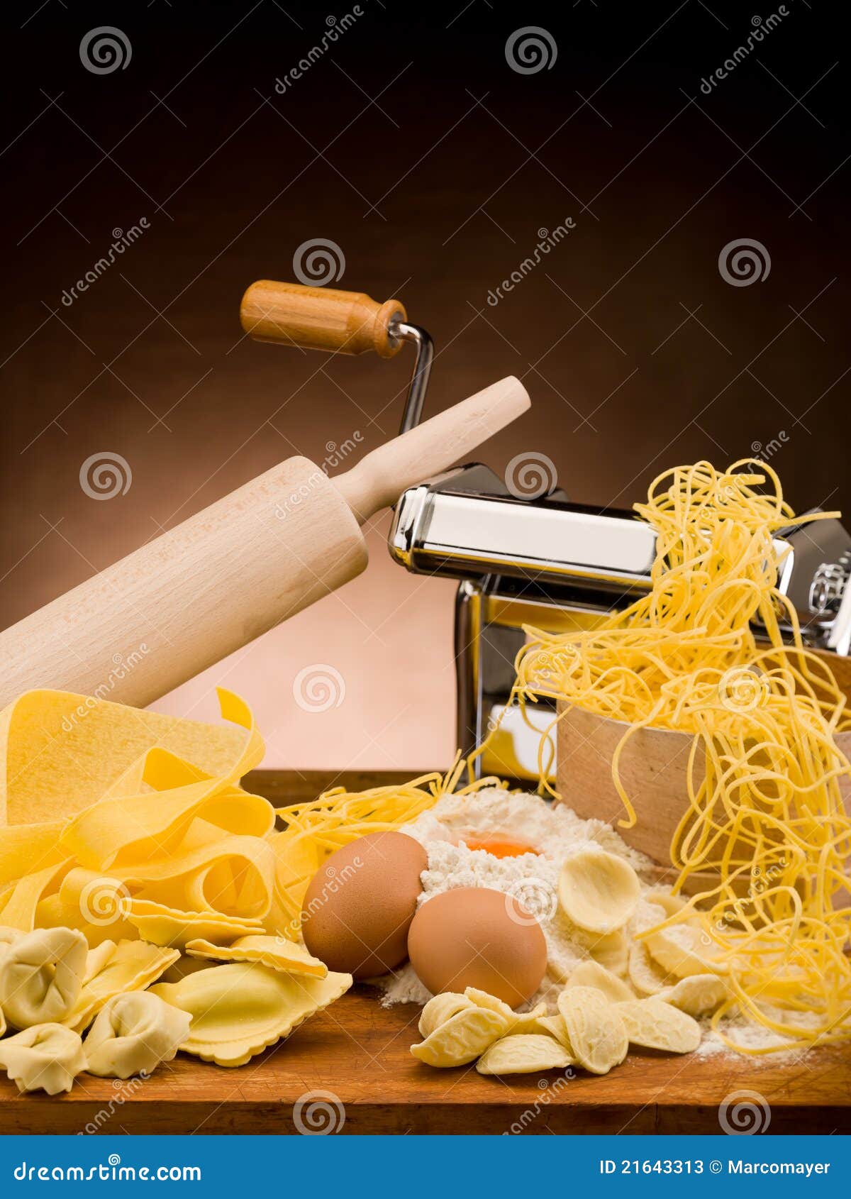 Traditional Italian Homemade Pasta Stock Image - Image of kitchen ...