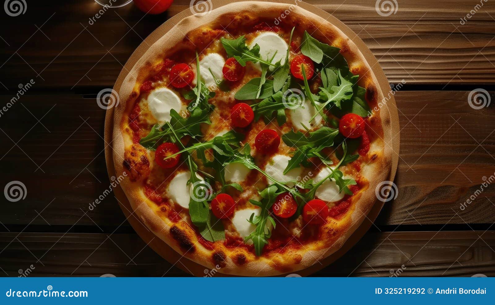 Traditional Italian Pizza Overhead Shot. Stock Illustration ...