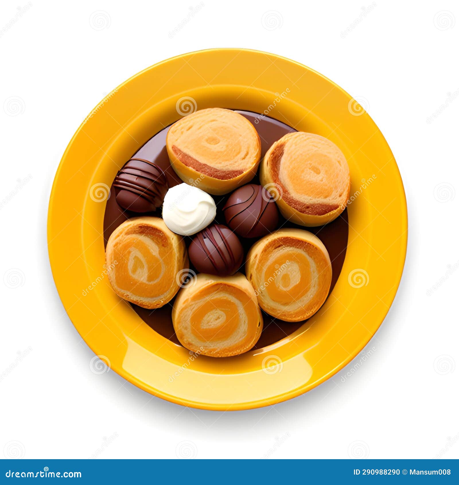 Traditional Japanese Cake Roll on Plate Stock Illustration ...