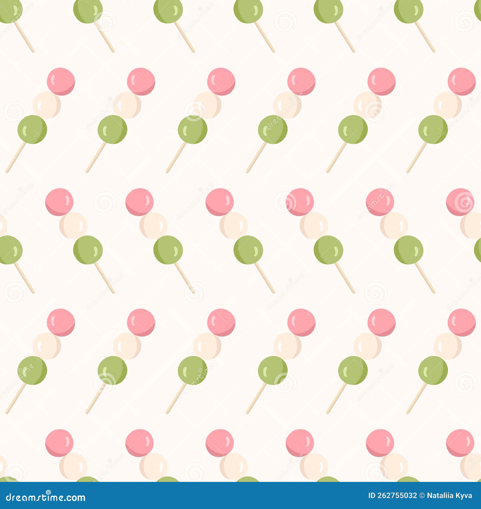 Traditional Japanese Dango Seamless Pattern Stock Vector - Illustration ...