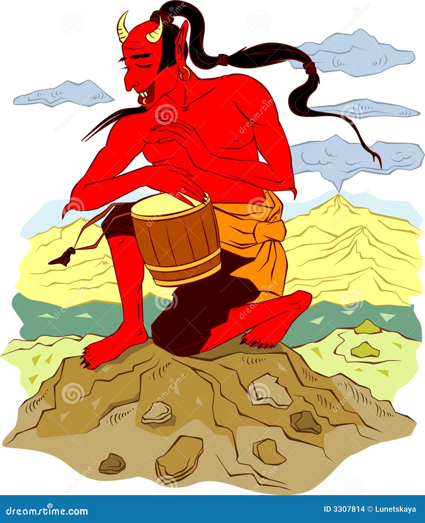 Traditional Japanese devil stock vector. Illustration of artwork - 3307814