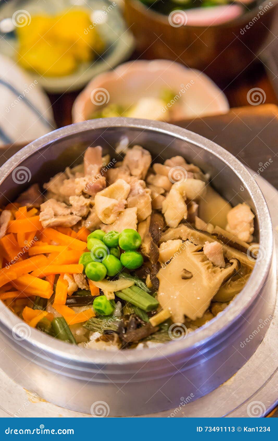 Traditional Japanese Dish - Takikomi Gohan. Stock Image - Image of ...