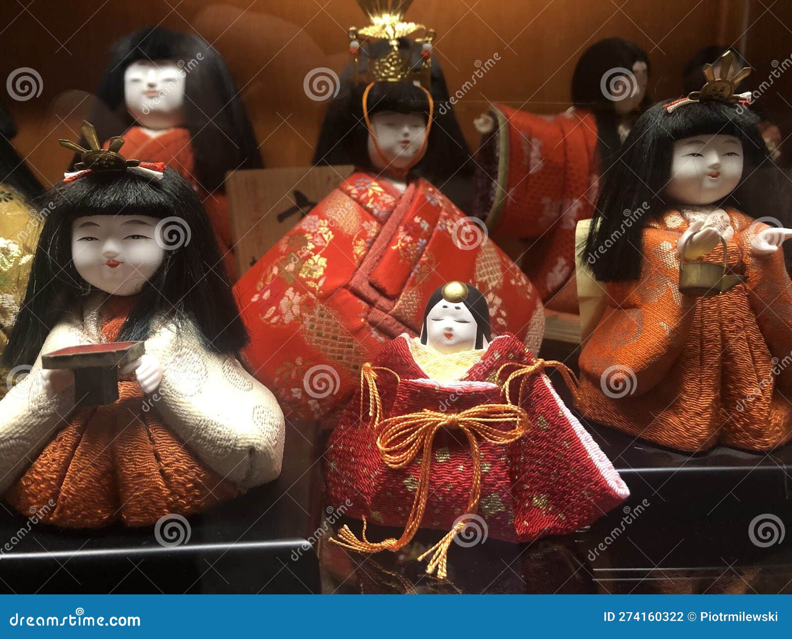 Traditional Japanese Dolls Hina Dolls During Girls Festival Or Hina