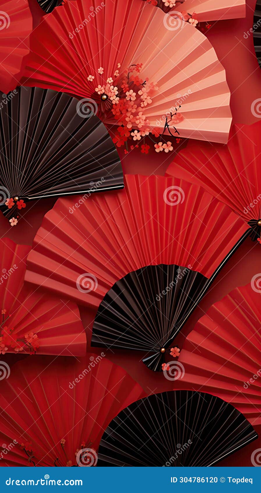 Traditional Japanese Fan Sensu Decorative Pattern Vertical Background ...