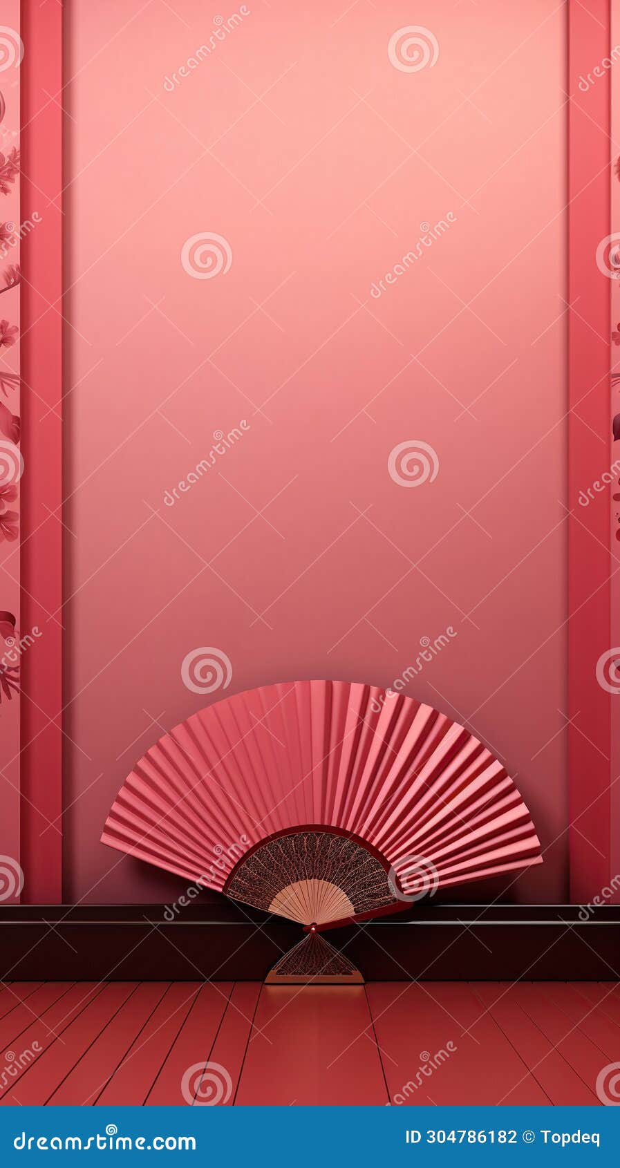 Traditional Japanese Fan Sensu Decorative Pattern Vertical Background ...