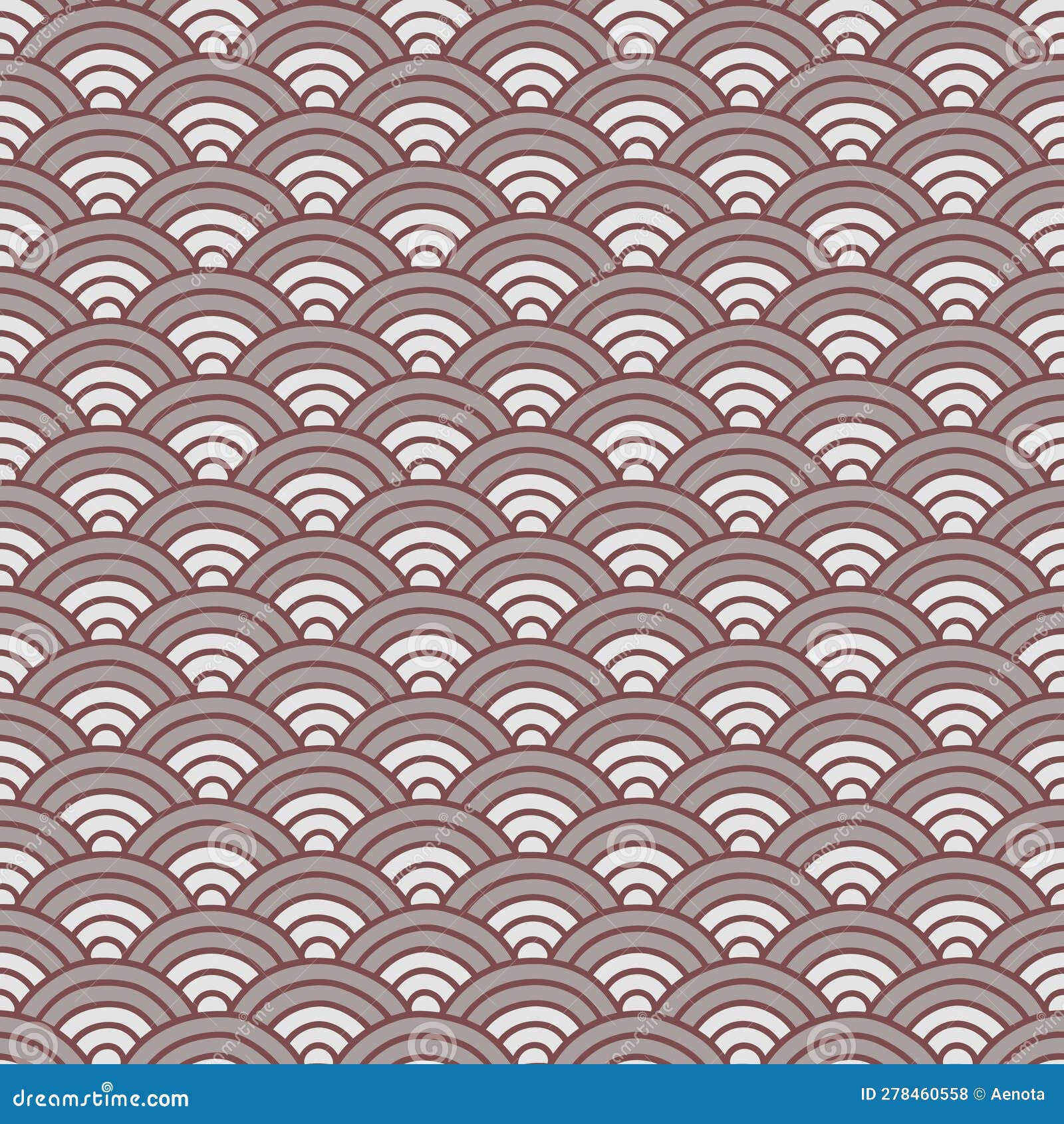 Traditional Japanese Folk Seigaiha Pattern Vector Seamless Background ...