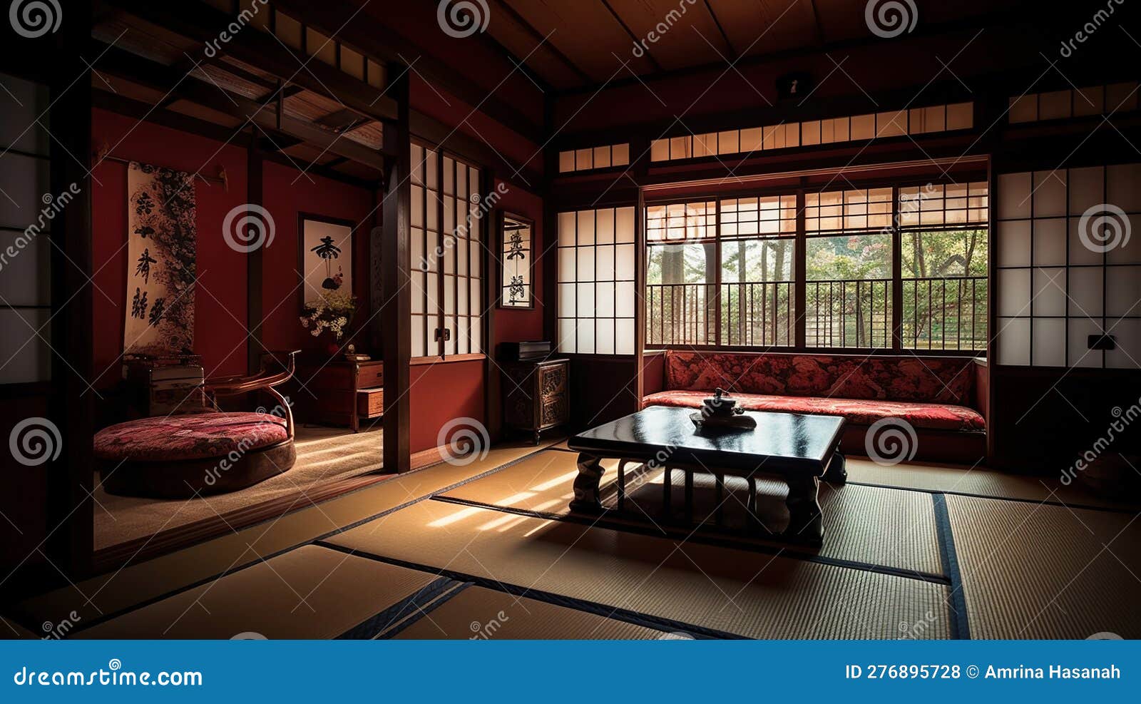 Traditional Japanese Interior. Generative Ai Stock Illustration ...