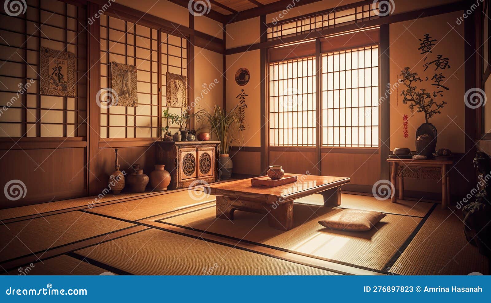 Traditional Japanese Interior. Generative Ai Stock Illustration ...