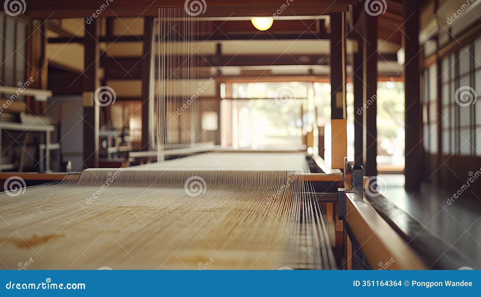 Traditional Japanese Loom Interior with Fine Silk Weaving Techniques in ...