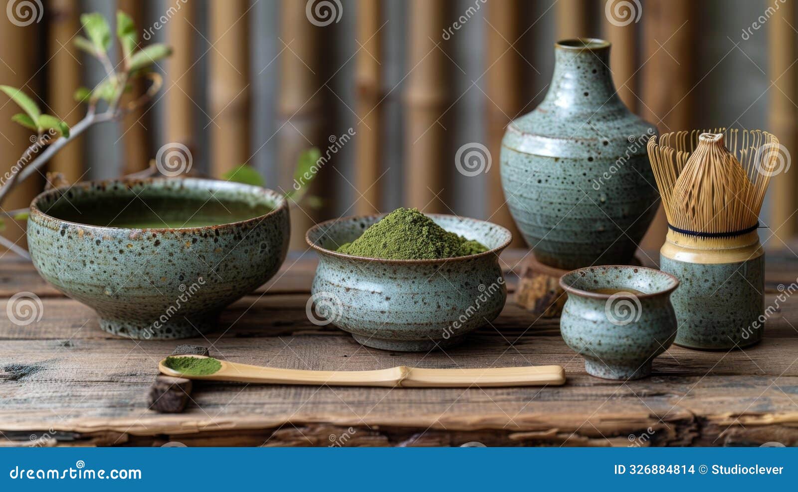 Traditional Japanese Matcha Tea Set - Generative Ai Stock Illustration ...