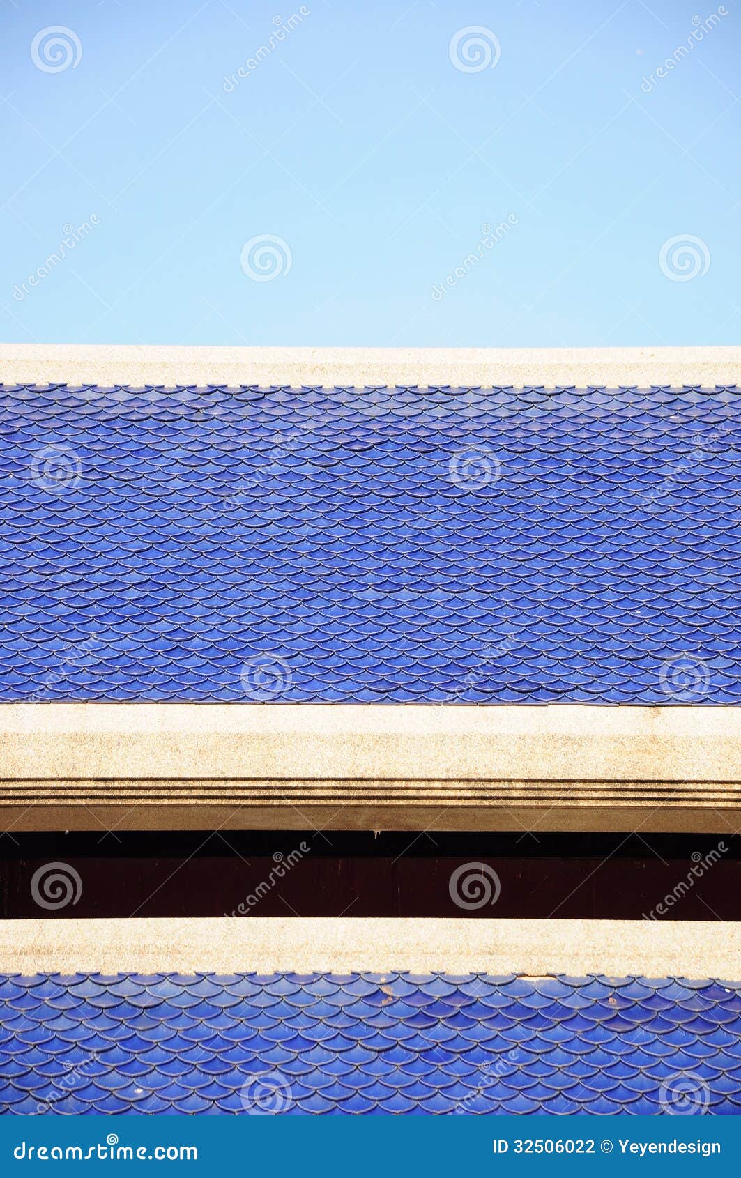 A Traditional Japanese Roof Stock Photo - Image of construction, cyan ...