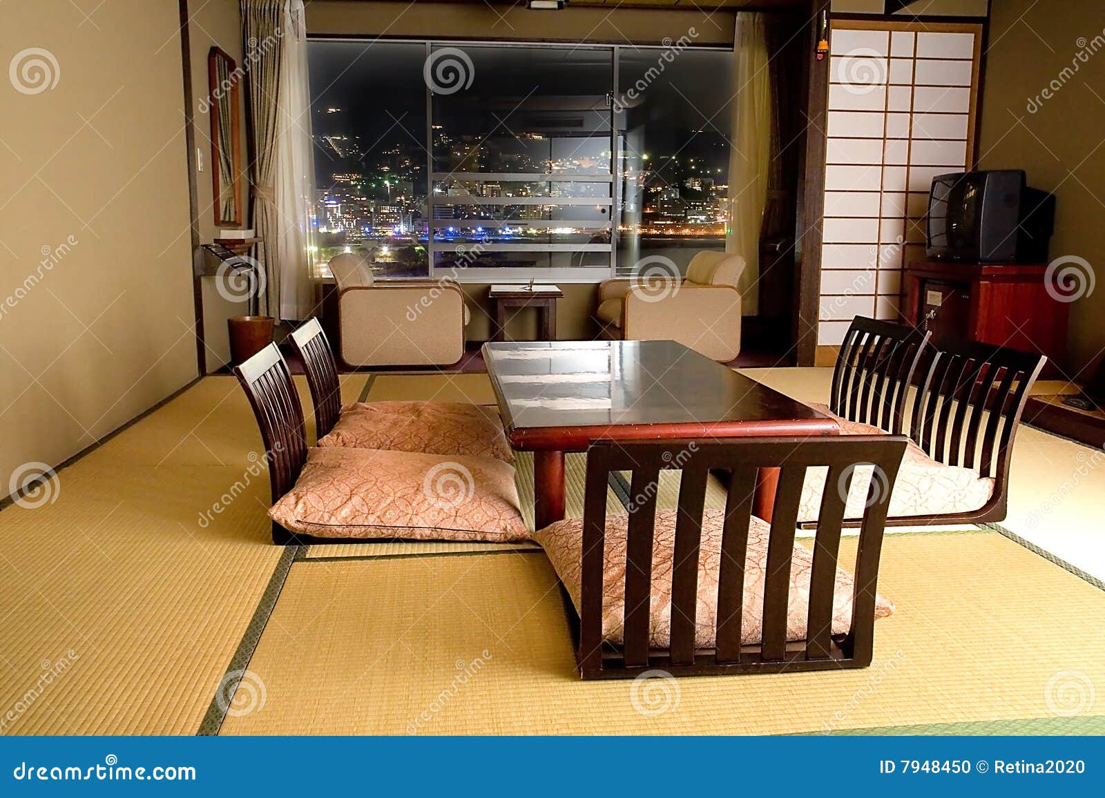 Traditional Japanese room stock photo. Image of furniture - 7948450