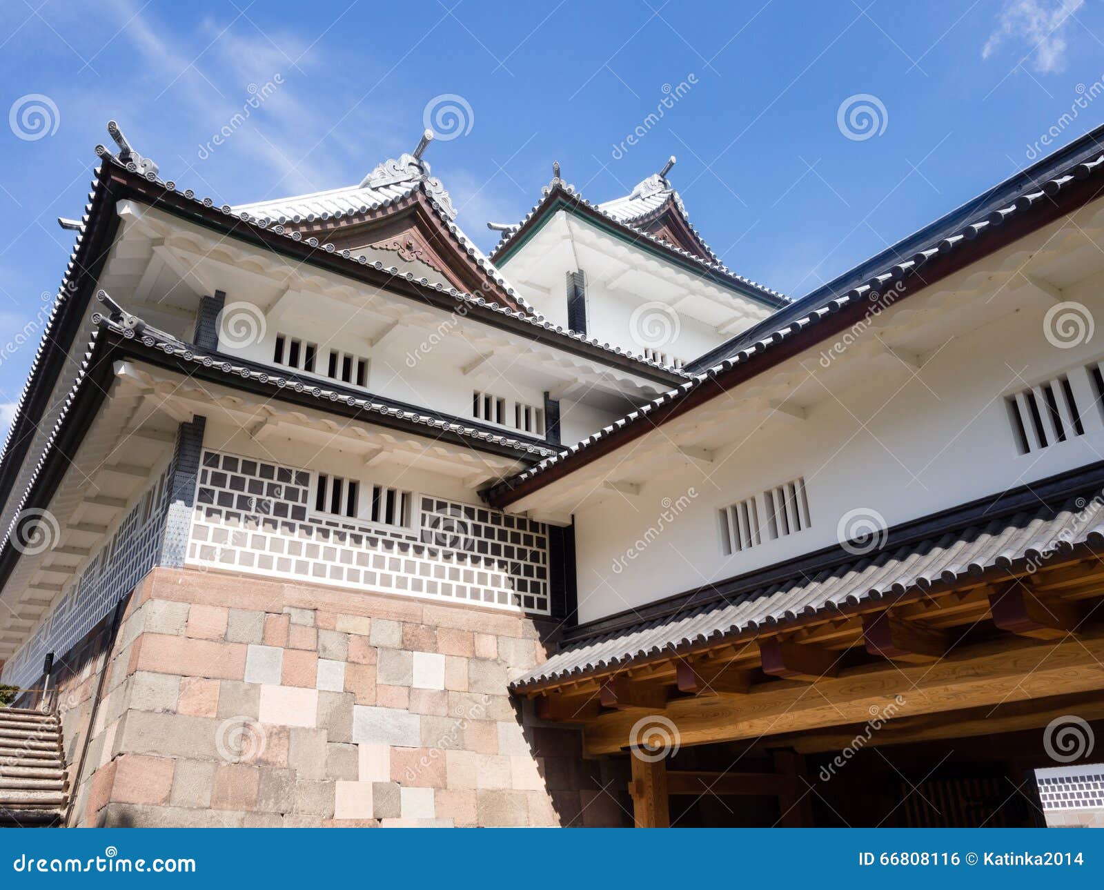 Traditional Japanese Samurai Castle in Kanazawa Stock Photo - Image of ...