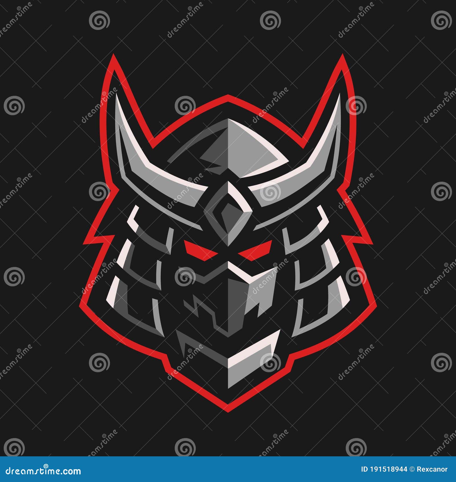 Traditional Japanese Samurai Head Logo Design Stock Vector ...