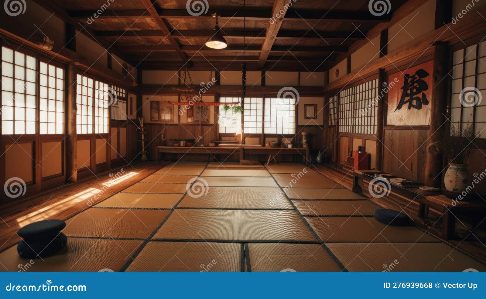 Traditional Japanese Style Dojo. Generative AI Stock Illustration ...