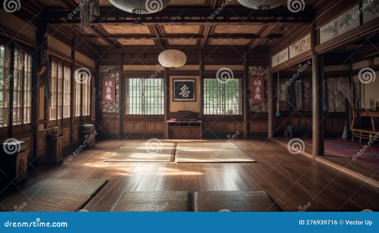 Traditional Japanese Style Dojo. Generative AI Stock Photo - Image of ...