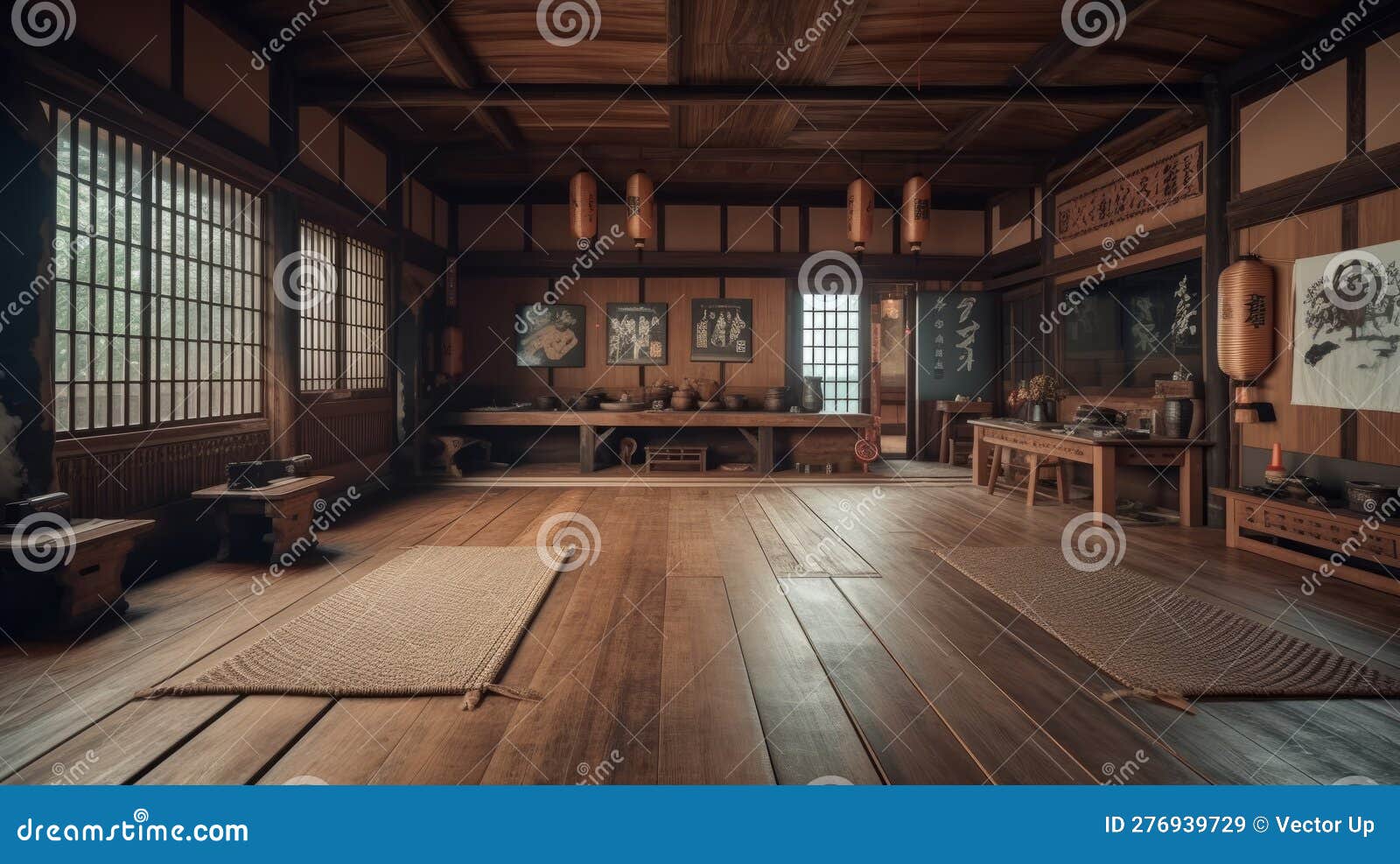 Traditional Japanese Style Dojo. Generative AI Stock Image - Image of ...