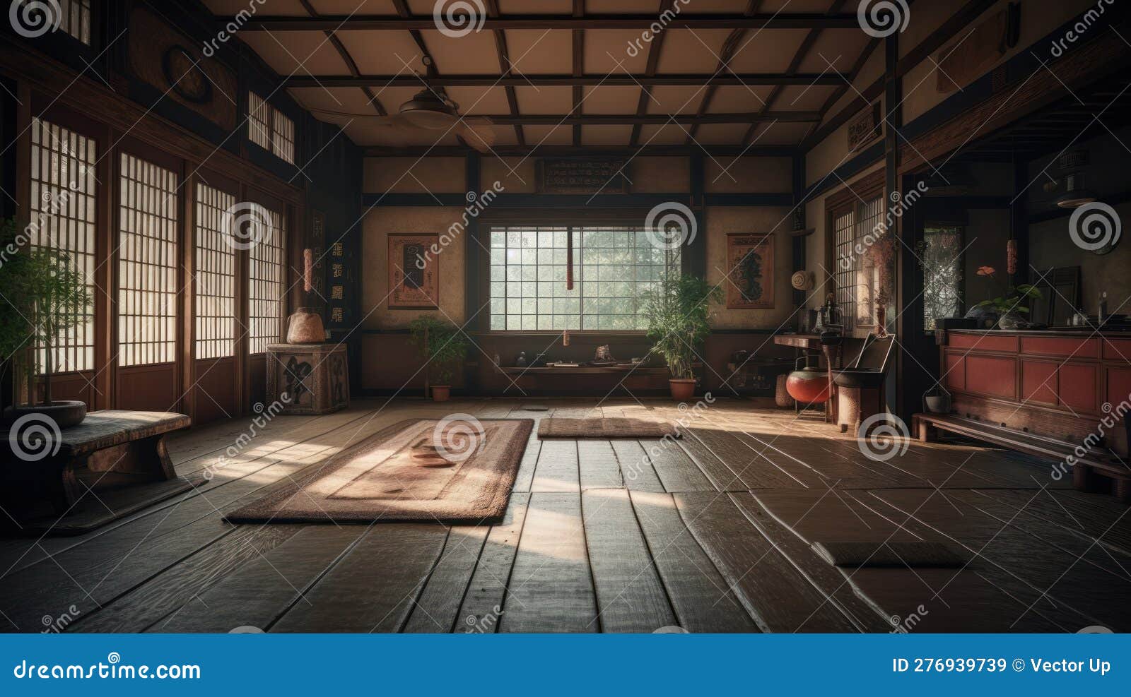 Traditional Japanese Style Dojo. Generative AI Stock Image - Image of ...