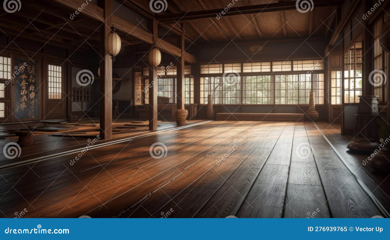Traditional Japanese Style Dojo. Generative AI Stock Illustration ...