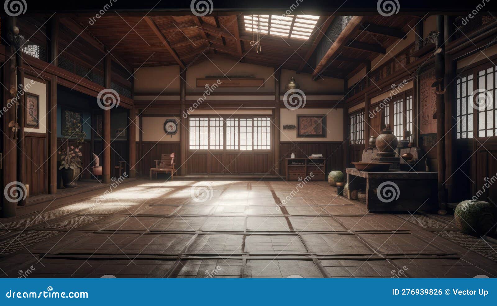 Traditional Japanese Style Dojo. Generative AI Stock Photo - Image of ...