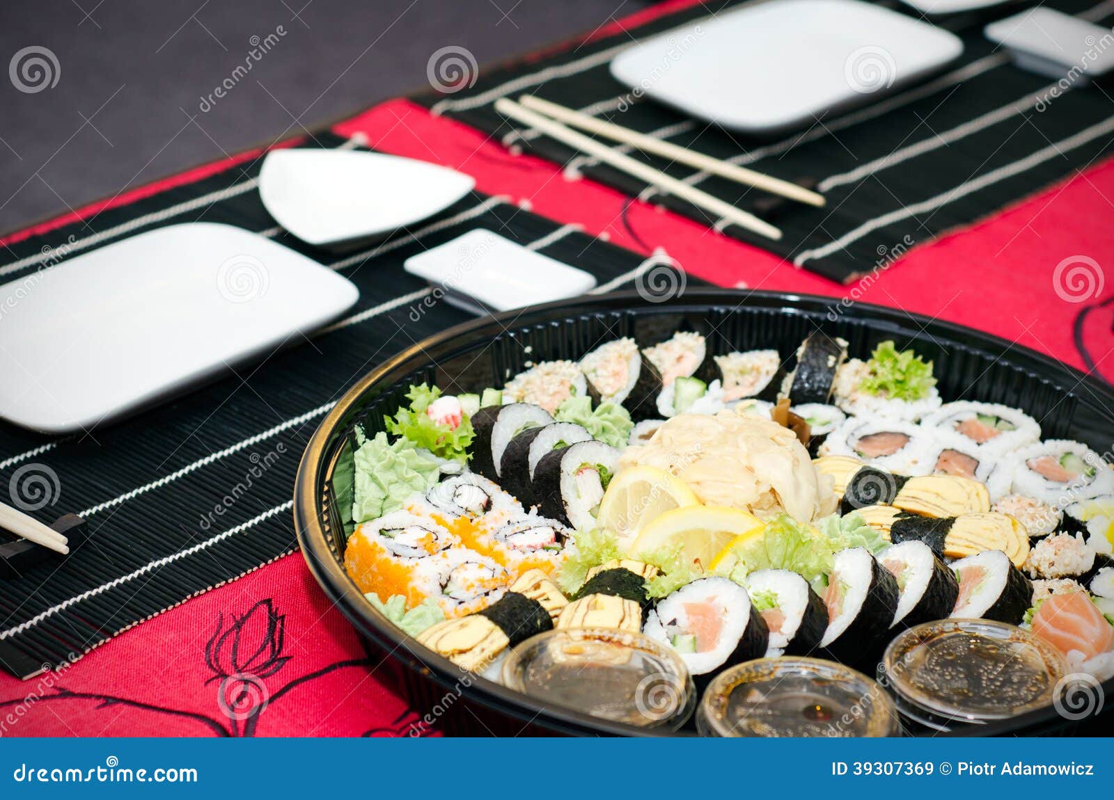 Traditional Japanese sushi stock image. Image of east - 39307369